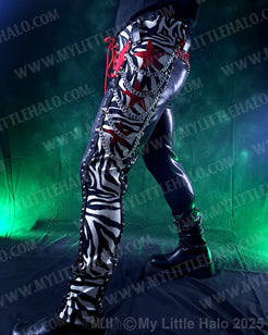 Men’s Zebra Print, Star & Chains Skinny Pants – My Little Halo