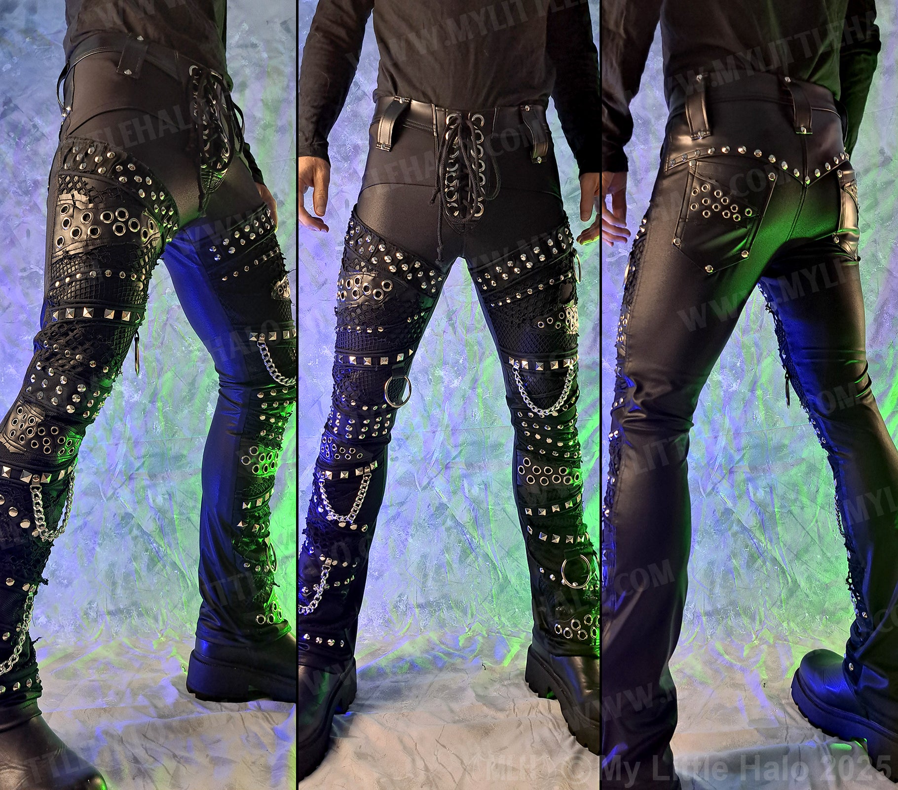 Men’s Matte Black Straight Leg Rock Pants – My Little Halo