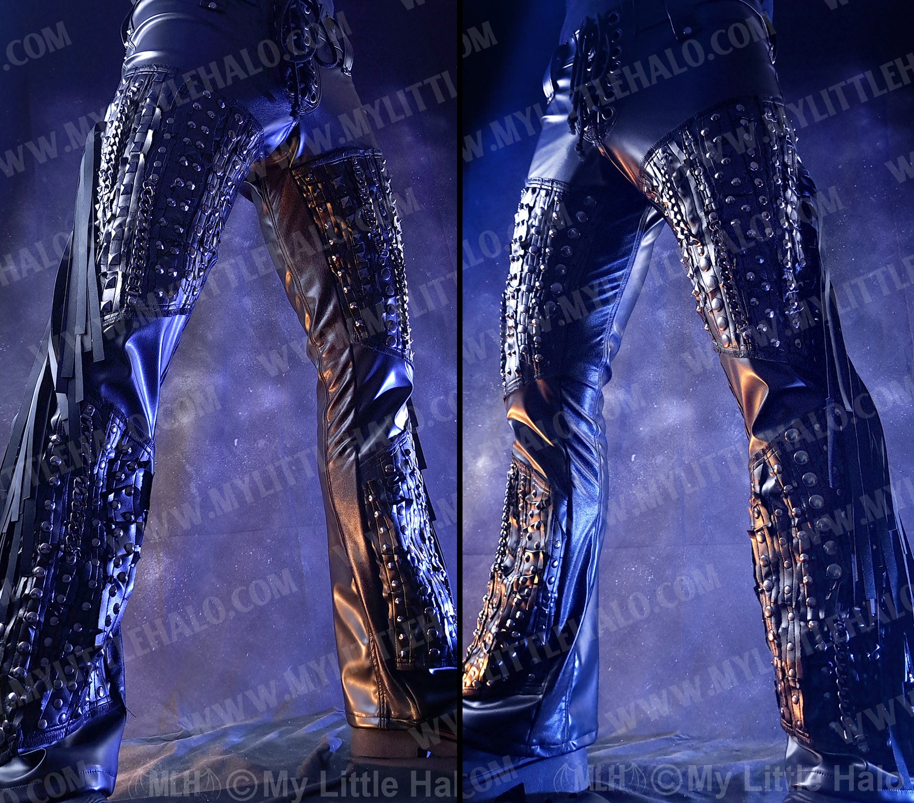 Men’s Boot Cut Studded Heavy Metal Pants – My Little Halo